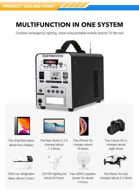 China 250W Portable Power Station 12V Solar Storage Generator With 12V 20Ah Lithium Solar Battery for sale
