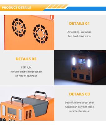 China 1200W Solar Portable Power Station 110V/220V AC Portable Engergy with USB Lithium Battery Solar Generator for sale