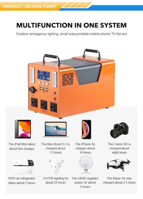 China 1200W Solar Portable Power Station 110V/220V AC Portable Engergy with USB Lithium Battery Solar Generator for sale