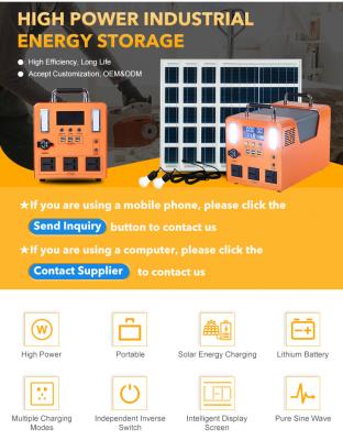 China 1200W Solar Portable Power Station 110V/220V AC Portable Engergy with USB Lithium Battery Solar Generator for sale