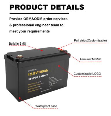 China OEM ODM 12 Volt Deep Cycle Rechargeable Battery 100AH LiFePO4 Battery for sale