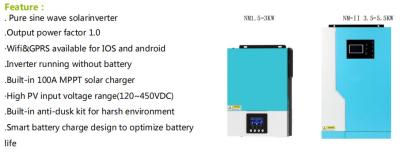 China Wifi Pure Sine Wave Inverter 24V 48V Hybrid Solar Inverter With MPPT for sale