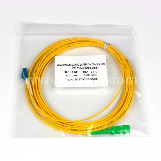 Duplex OS2 LSZH 3.0mm LC-Sc Fiber Optic Patch Cord side view