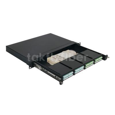China 96 Fibers MPO 1U Patch Panel Slide Out FDU 19 Inch Frame Rack With Splice Trays for sale