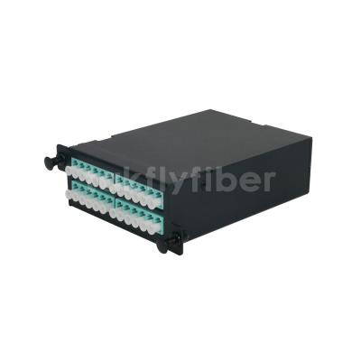 China 96 Fibers MPO 1U Patch Panel Slide Out FDU 19 Inch Frame Rack With Splice Trays for sale