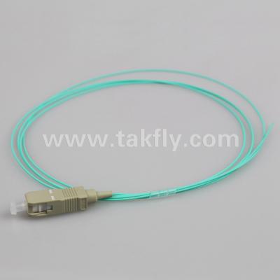 China SC UPC 0.9mm SX OM3 Fiber Optic Pigtail 1.5M with High Return Loss UPC SM≥50dB and Low Intertion Loss ≤0.3dB for sale