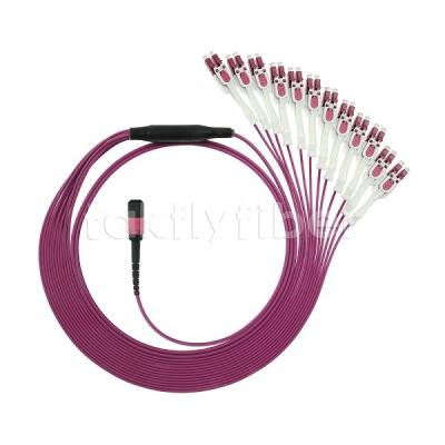 中国 24F MTP 12x LC DX Uniboot OM4 高速ネットワーク用ファイバーパッチコード 販売のため