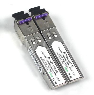 Cina 1.25G SFP BIDI Modulo Tx1490/Rx1550nm 80KM SMF DDM LC CISCO JUNIPER HUAWEI COMPATIBILE in vendita