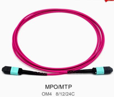 China 8/12/24core 2m-50m High Density PVC/LSZH UL Certification Female/ Male MPO-MPO Sm Om3 Om4 Om5 Trunk Cable Patch Cord Fiber Optic Jumper for sale