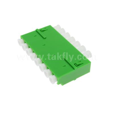 China LC/UPC 8 Port Single Mode SM OS2, Green, Without Flange Fiber Optic Adapter for Telecom for sale