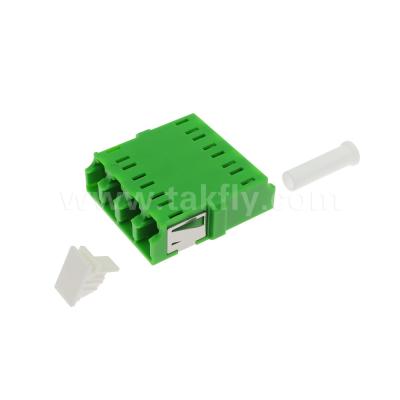 China 4 Port  High Density LC/APC  Quad Type inner Shutter Adapter Single Mode OS2, Green Without Flange for Network for sale