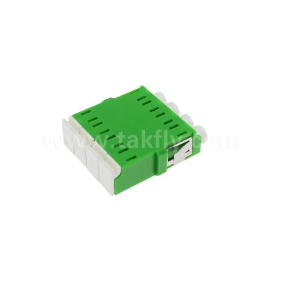 China 4 Port  High Density LC/APC  Quad Type inner Shutter Adapter Single Mode OS2, Green Without Flange for Network for sale