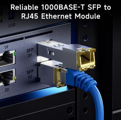 China RJ45 Gigabit SFP Module – 1000BASE-T Copper SFP Transceiver with 1.25Gbps and Low EMI for sale