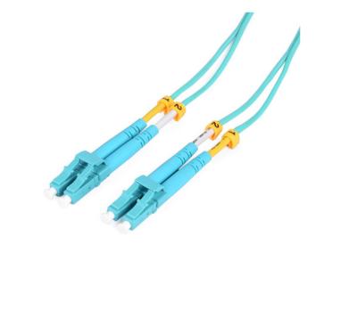 China OM3 50/125um Fiber Patch Cord LC To LC Multimode 2.0mm Duplex Data Center Fiber Optic Cable for sale