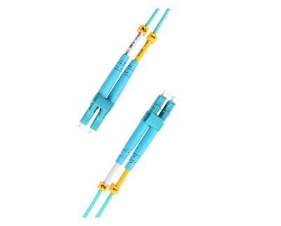 China OM3 50/125um Fiber Patch Cord LC To LC Multimode 2.0mm Duplex Data Center Fiber Optic Cable for sale