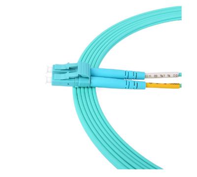 China OM3 50/125um Fiber Patch Cord LC To LC Multimode 2.0mm Duplex Data Center Fiber Optic Cable for sale