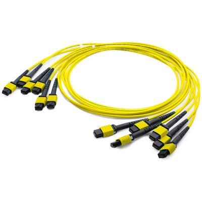 China 20M MPO MTP 0.3dB breakout G657A2 yellow single mode 72F fiber optic Patchcord for sale