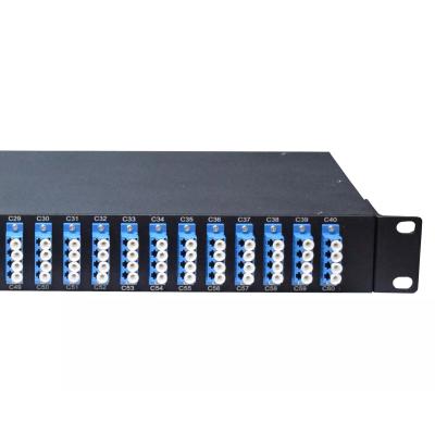 China 1U Chassis Rack Mount 40CH 100G Athermal AWG Passive WDM C21 C60 Mux Demux for sale