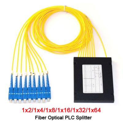 China 2.0mm Fiber Optic PLC Splitter ABS PLC Splitter Module Box Optical Splitter 1X8 for sale