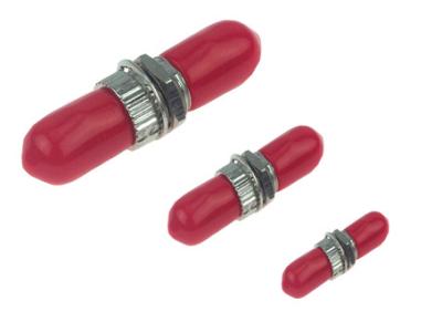 China Simplex ST To ST Single Mode Metal Adapter Red Dust Cap Network for sale