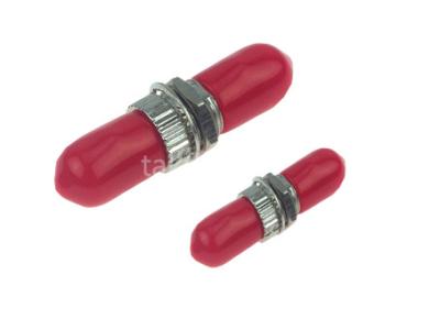 China Simplex ST To ST Single Mode Metal Adapter Red Dust Cap Network for sale