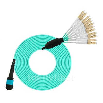 China LC Connector Fanout MPO Cables LSZH Multimode Fiber Optic Patch Cord for sale