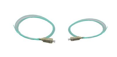 China SC UPC Multimode OM3 0.9mm Aqua LSZH Jacket Fiber Optic Pigtail in FTTx for sale