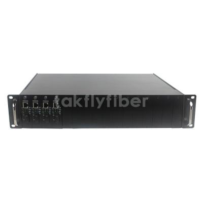 China 2U 19 Inch Fiber Optic Card Type Media Converter 16 Slots Rack Mount Chassis for sale