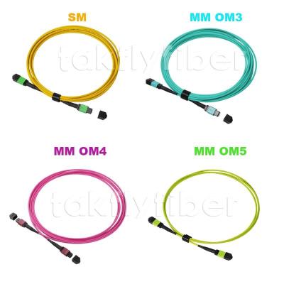 China 12/24 Cores Fiber Optic MTP MPO Cable SM G657A1 OM3 OM4 OM5 3.0mm for sale