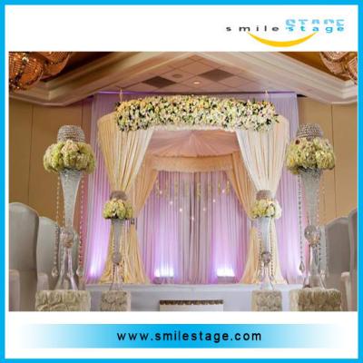 China wedding round pipe and drape with flowers loop using doule layer crosssbars for sale