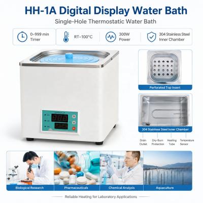 China Cenlee Single Hole Digital Constant Temperature Water Bath 300W Lab Heating Tank for Sample Incubation and Testing for sale