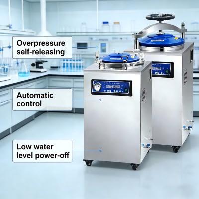 China Automatic 18L 24L Vertical Pressure Steam Sterilizer  Programmable Lab Autoclave with Timer & Display for sale