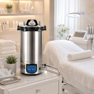 China Professional 18L 24L Lab Autoclave Steam Sterilizer Portable Stainless Steel Pressure Sterilizing Pot for Research for sale