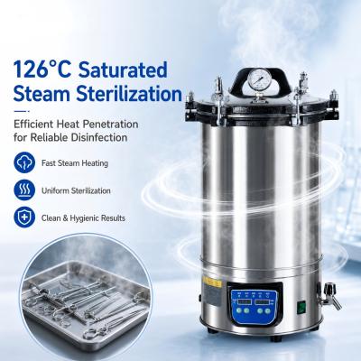 China Cheap Price Portable 18L 24L Digital Sterilization Sterilizer Machine Economic Portable Autoclave Laboratory for sale