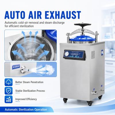 China Food Laboratory Autoclave Sterilizer Machine Vertical Steam Sterilizer for Sample Testing for sale