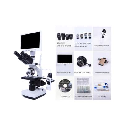China 9-inch LCD HD Display Screen Digital Video Three Eye Microscope with Handheld Zoom Microscope for sale