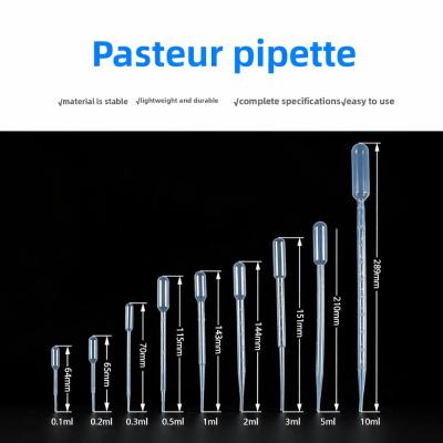 China Sterile PE Pipette 1ml 2ml 3ml 5ml 10ml Polyethylene Pasteur Straws Disposable Plastic Straws Plastic Graduated Pasteur Droppers for sale