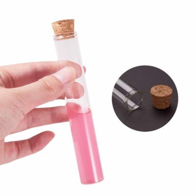 China 15x100mm Flat Bottom Round Bottom Laboratory Borosilicate Tube Glass Pipe Cylinder With Cap Test Tube Bottle With Cork for sale