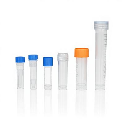 China Customized Disposable Plastic Scale Vertical Freezing Tube Screw Cap Flat Bottom for Tube Sampling 0.5ml-10ml for sale