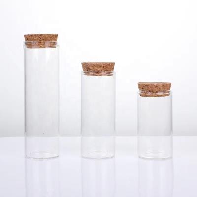 China High Quality Clear Custom Glass Tube Container Glass Tube Flat Bottom Glass Test Tube with Cork for sale