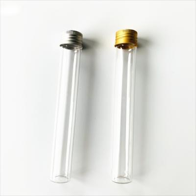 China Food Grade Round Flat Bottom 20 * 180 mm  20 * 200 mm Vanilla Beans Packaging Glass test Tubes with Screw Cap for sale
