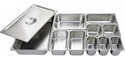 Cina Pentole dell'acciaio inossidabile per la pentola a grandezza naturale 530×327×100×0.7mm dell'alimento della GN della cucina in vendita
