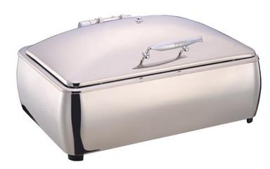 China Full Size Stainless Steel Induction Chafing Dish GN1/1 Food Pan 9.0Ltr with Matching Stand Buffet Food Warmer for sale