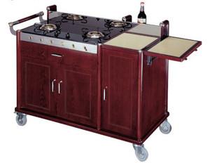 China Double Head Abalone Cart Luxury Room Service Equipments 1420*600*940mm for sale