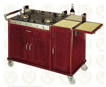 China Double Head Abalone Cart Luxury Room Service Equipments 1420*600*940mm for sale