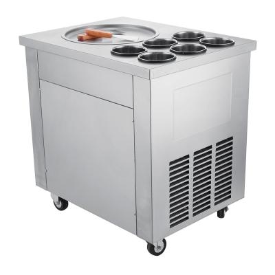 Single Flat Pan Fried Ice Cream Roll Machine With Optional Container
