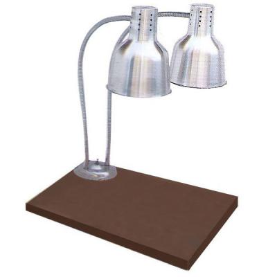 China Gilded Food Warmer Lamp Station Commercial Buffet Equipment Marble Bottom Double Lamp for sale