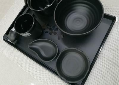 China Imitation Porcelain Dinnerware Sets Japanese And Korea Series Tableware Black Melamine for sale