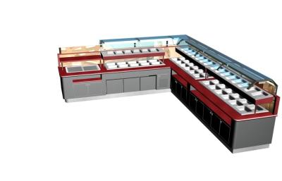 Cina YXCN-7800 7m marble surface fresh/hot combination buffet counter in vendita