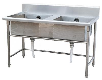 China Dissipador dobro de aço inoxidável de prata 1.2mm do compartimento para o restaurante com MDF à venda